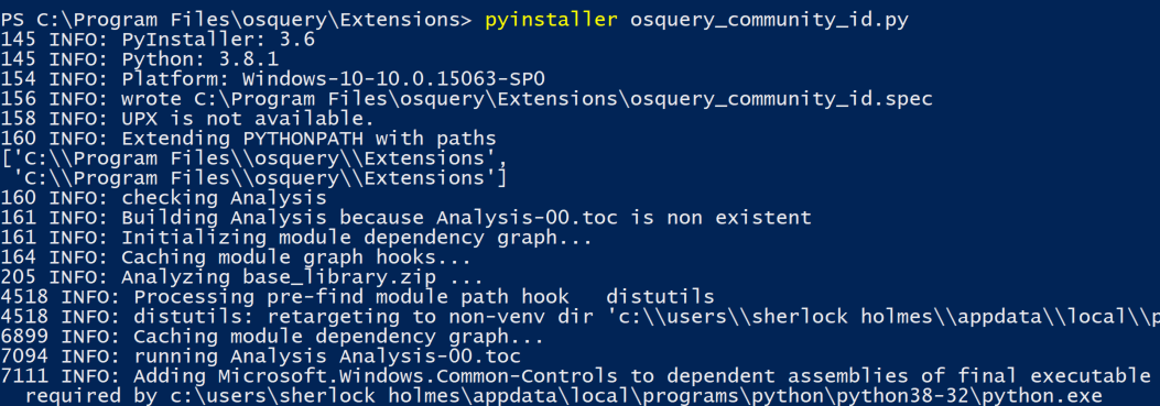 Creating my first Osquery extension to generate CommunityIDs with Osquery-python on Windows ...
